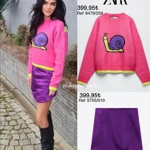 Zara | Sweaters | Zara Snail Jacquard Knit Sweater 57550 | Poshmark